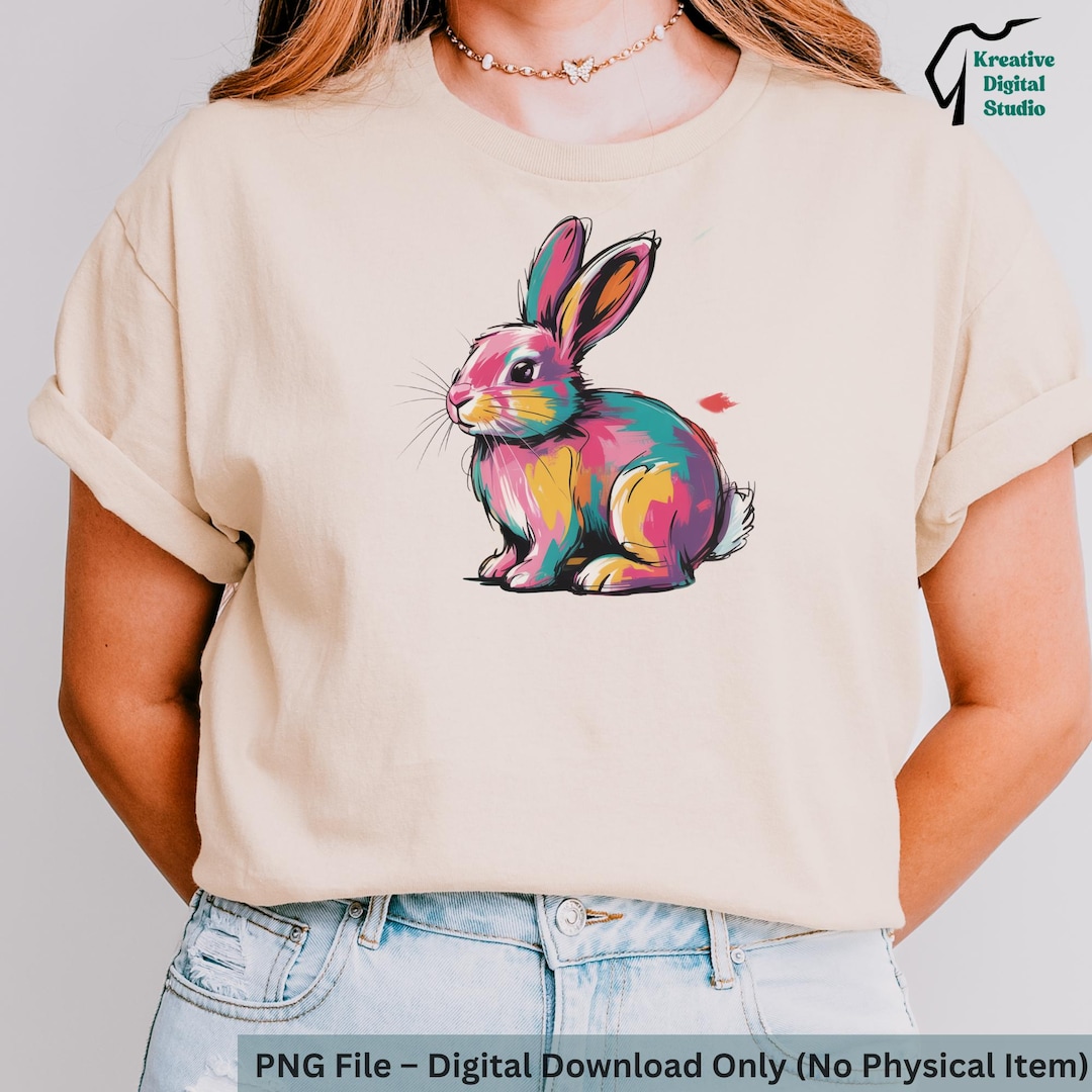 Abstract Rabbit Painting – Colorful Bunny Wall Art – Modern Animal ...