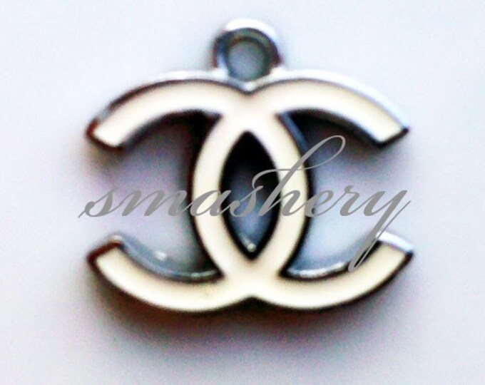 White Chanel Logo Charm - Etsy