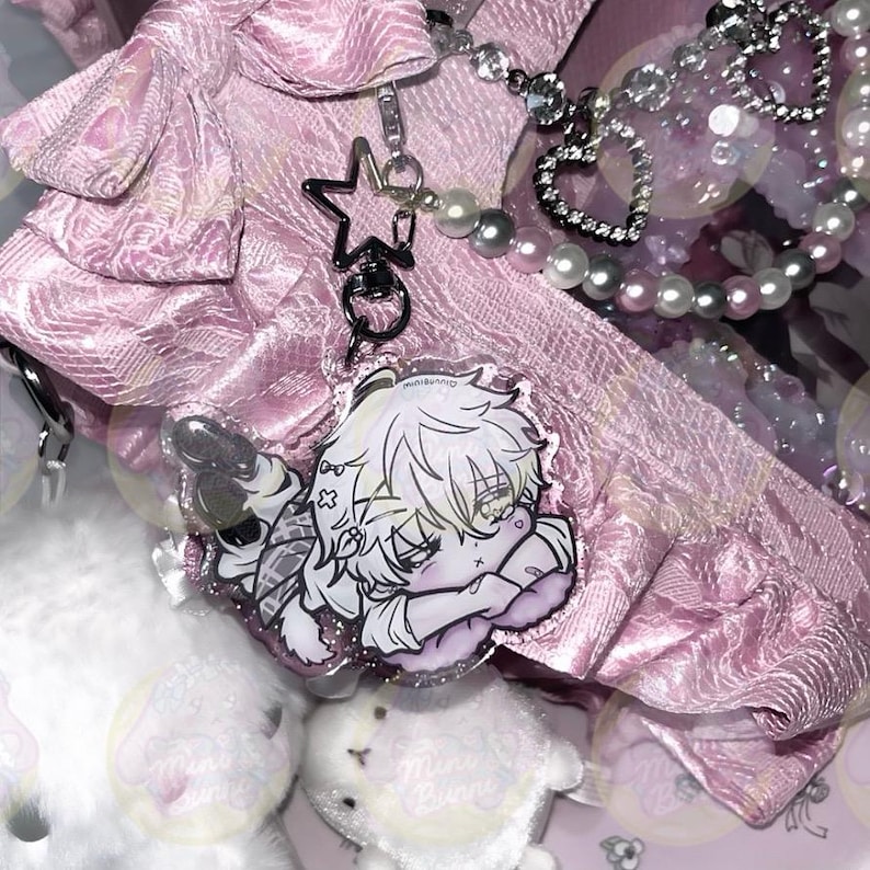 Blue Lock Gyaru Style Glitter Epoxy Acrylic Charm Keyring Keychains - Etsy
