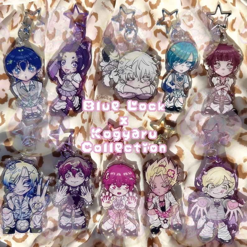 Blue Lock Gyaru Style Glitter Epoxy Acrylic Charm Keyring Keychains - Etsy