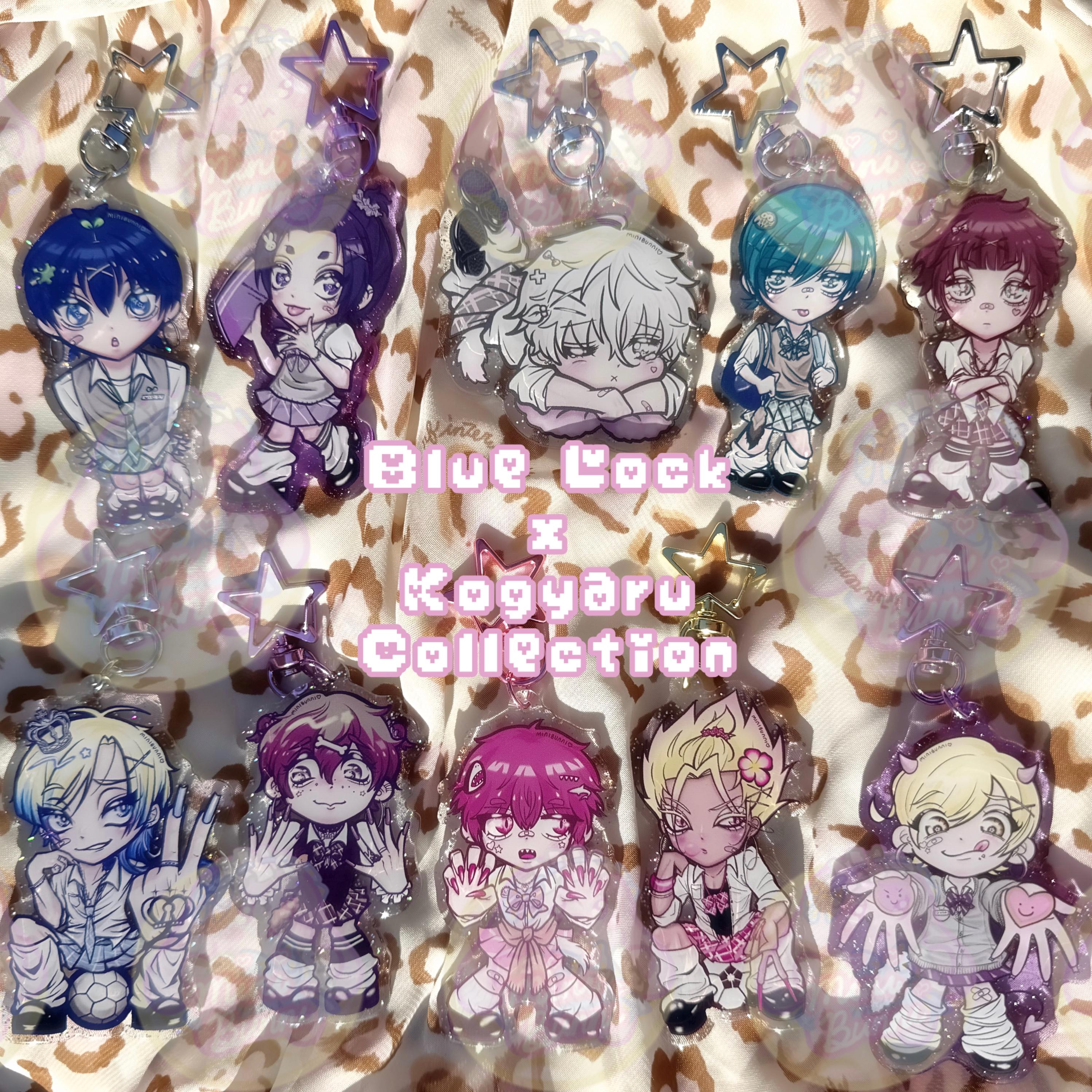 Blue Lock Gyaru Style Glitter Epoxy Acrylic Charm Keyring Keychains - Etsy