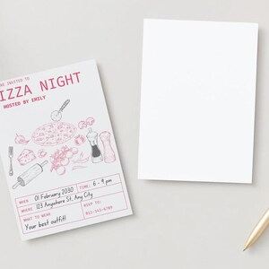 Rustic Gourmet Pizza Night Invitation | Editable Canva Template ...