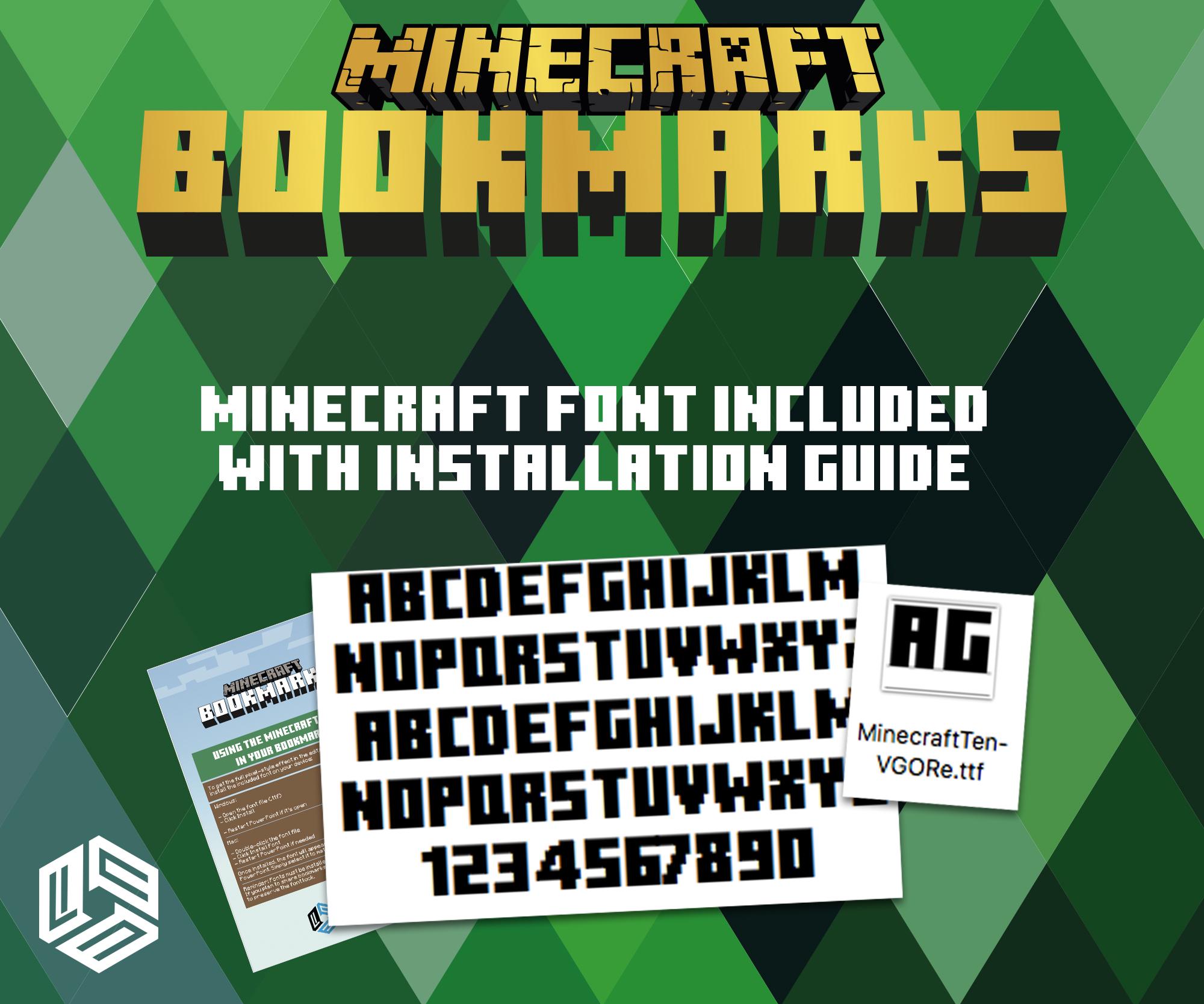 Minecraft Bookmarks Printable – 12 Editable Designs + Coloring Versions ...