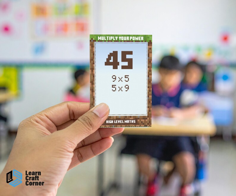 Minecraft Math Bingo Game Printable | Multiplication Facts ×1–×10 ...