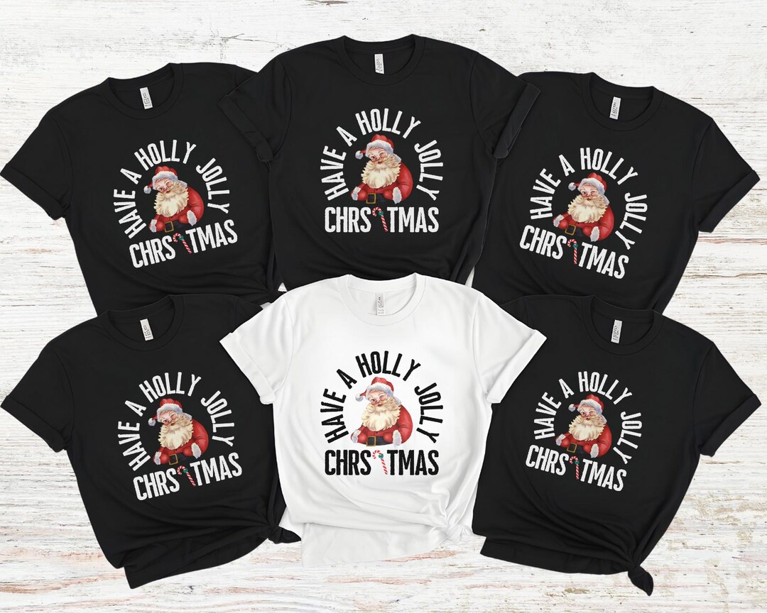 Retro Santa Graphic Tee, Merry Christmas Family Matching Shirt - Etsy