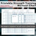 Strength Training Printable Workout Chart | Weekly Exercise Tracker ...