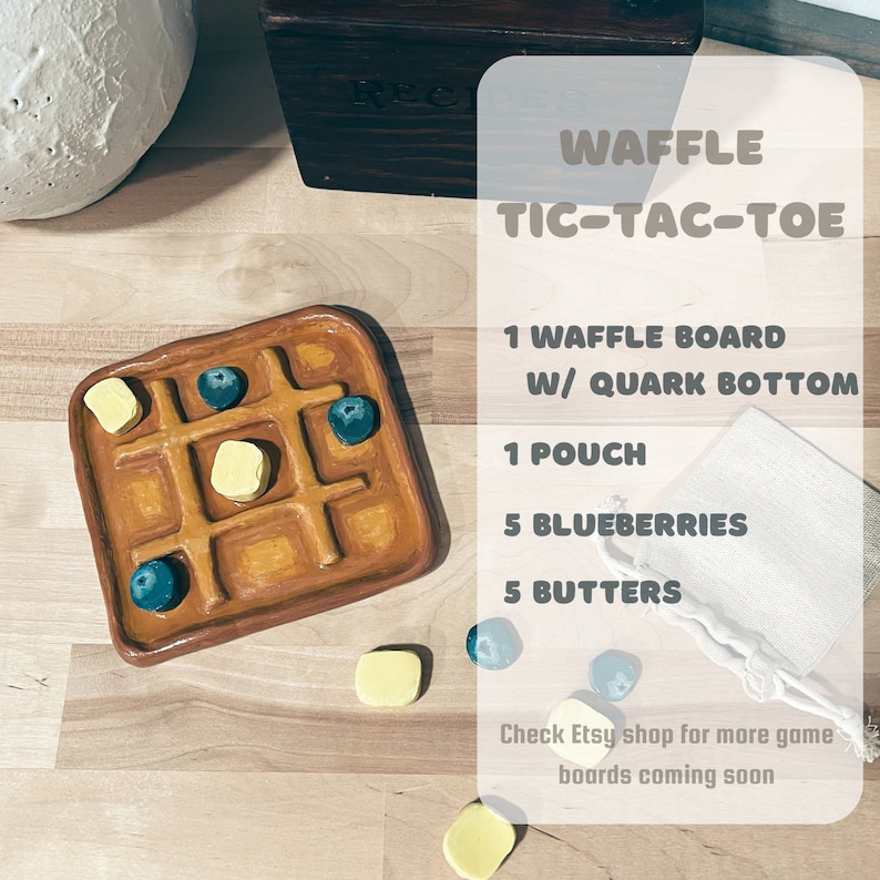 Waffle Tic-tac-toe Board Handmade Clay Game Board - Etsy