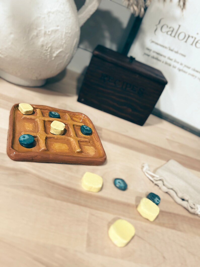 Waffle Tic-tac-toe Board Handmade Clay Game Board - Etsy