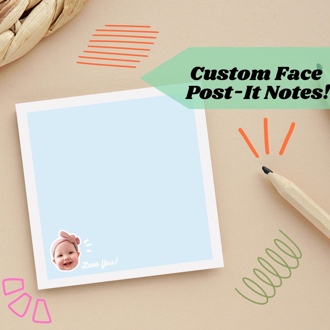 Personalized Face Post-it Note Pads Custom Post-it Notes, Gift for ...