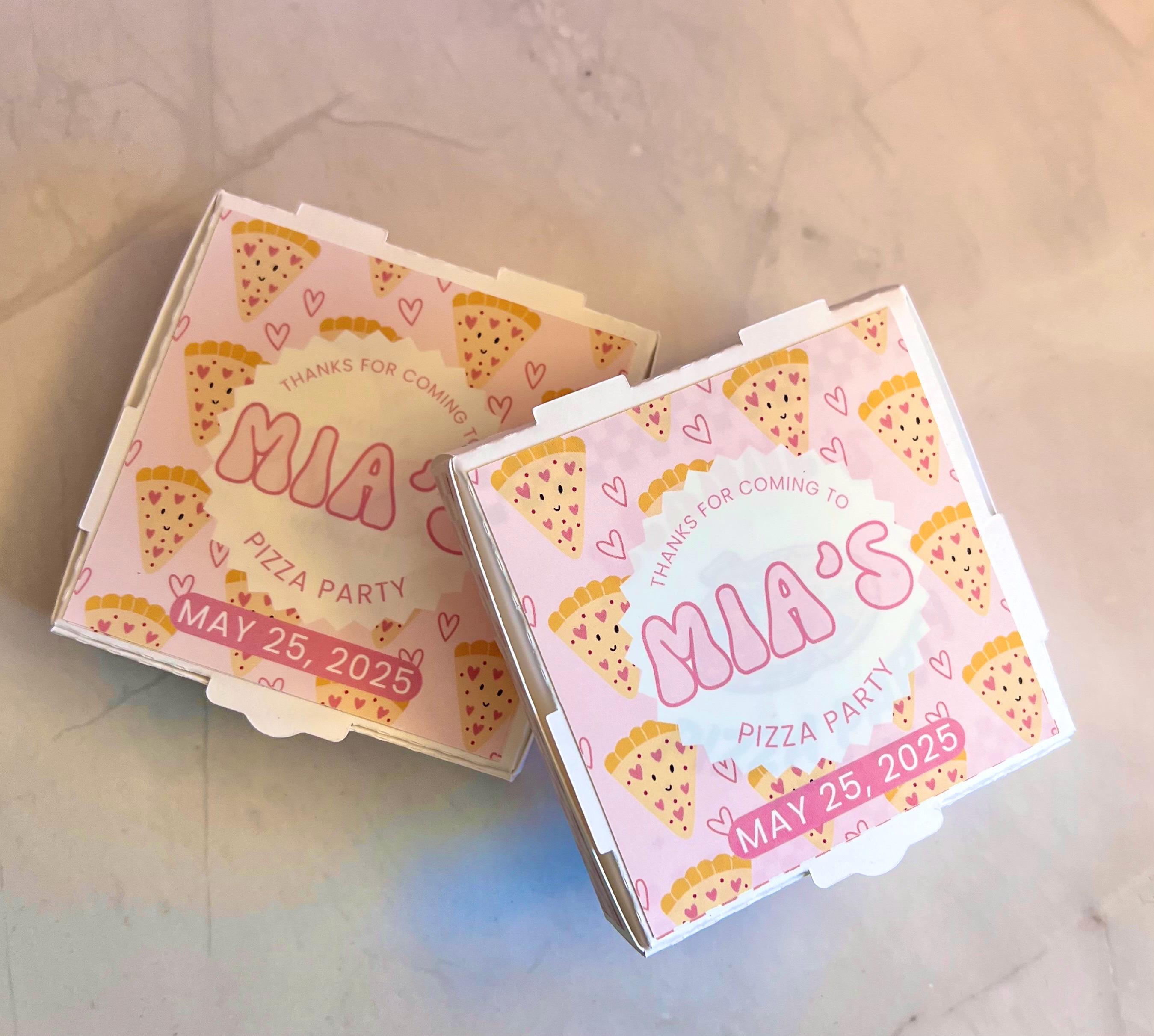 Pink Pizza Box Party Favor, Mini Pizza Box Gift Favor for Pizza Party ...