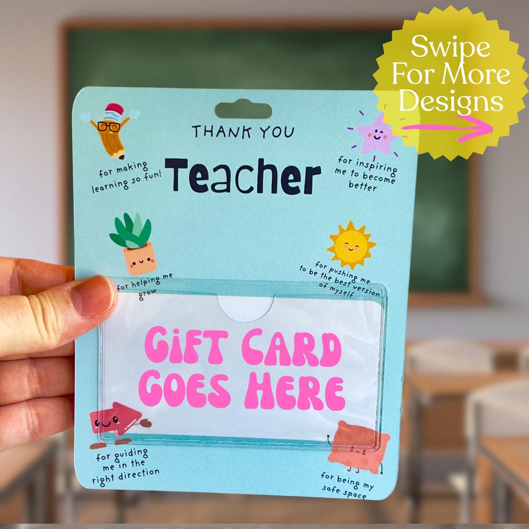 Teacher Appreciation Gift Card Holder Gift for End of School Year ...