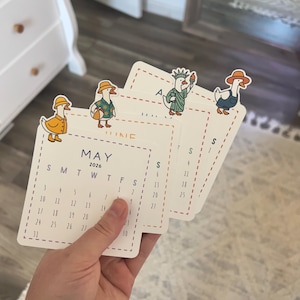 2026 & 2027 Silly Goose Mini Desk Calendar, Wooden Base Desk Calendar ...