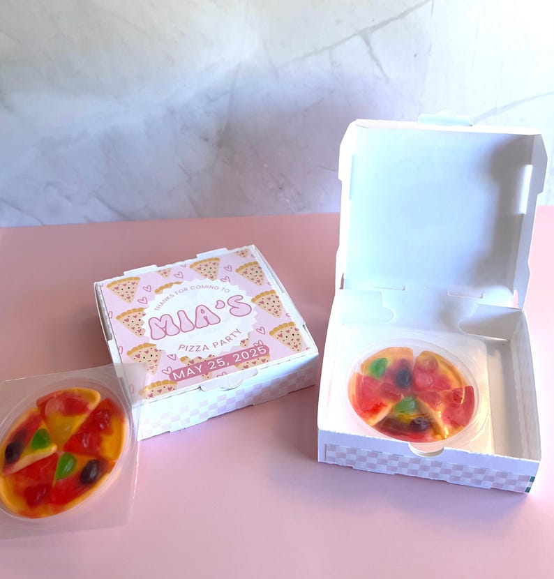 Pink Pizza Box Party Favor, Mini Pizza Box Gift Favor for Pizza Party ...