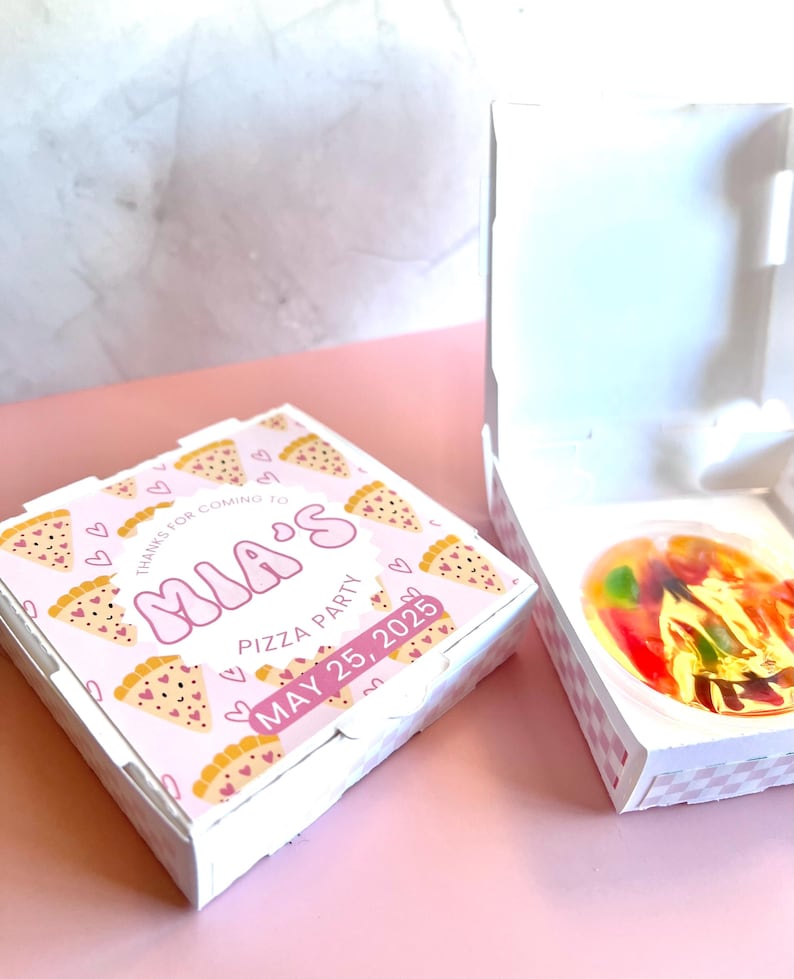 Pink Pizza Box Party Favor, Mini Pizza Box Gift Favor for Pizza Party ...