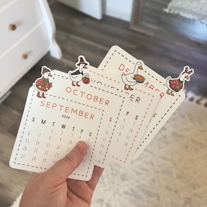 2026 & 2027 Silly Goose Mini Desk Calendar, Wooden Base Desk Calendar ...