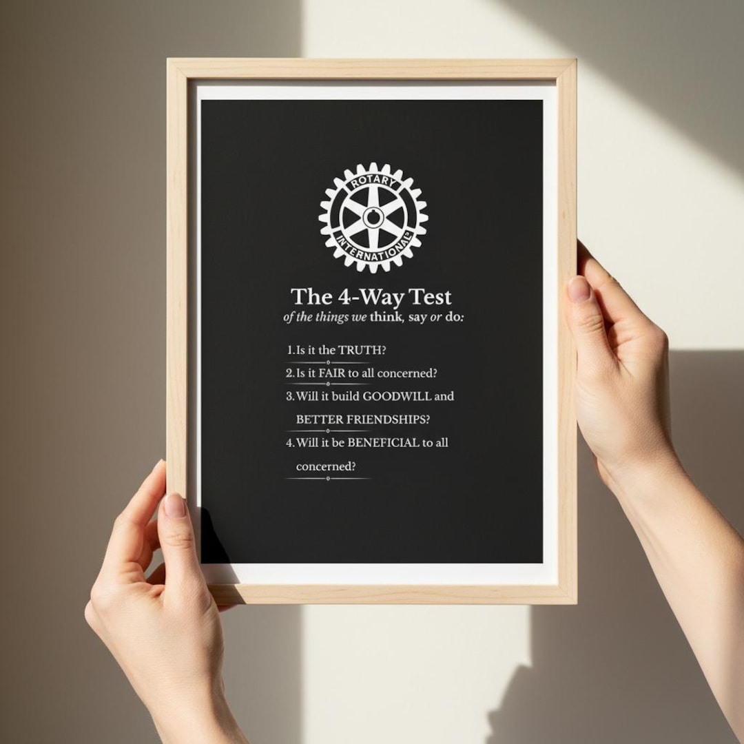 Rotary Four-way Test Framed Poster – Ethical Wall Art for Office, Club ...