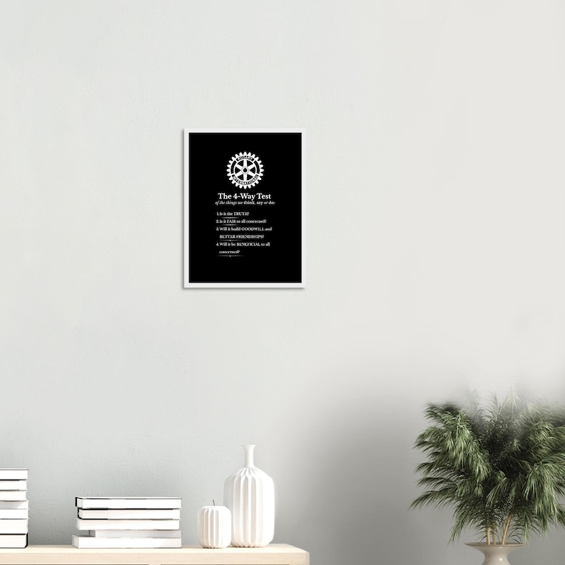 Rotary Four-way Test Framed Poster – Ethical Wall Art for Office, Club ...