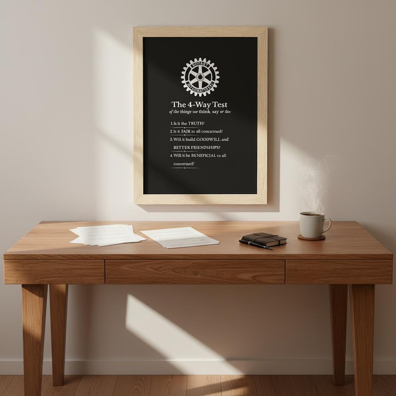 Rotary Four-way Test Framed Poster – Ethical Wall Art for Office, Club ...
