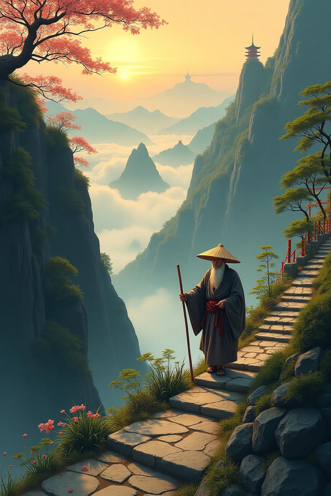 Japanese Monk 2 | Printable Digital Art | Instant Digital Download ...