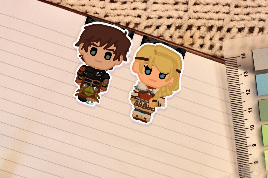 Hiccup and Astrid - HTTYD Inspired Magnetic Bookmarks - Etsy
