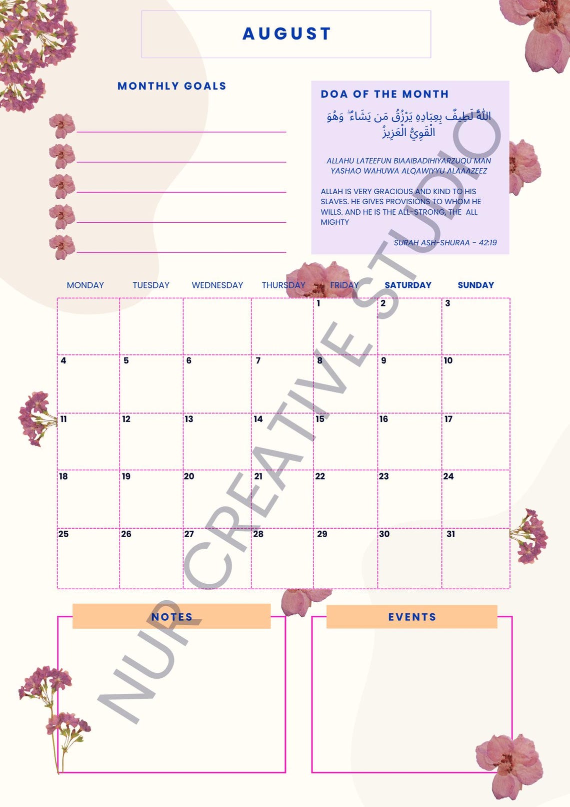2025 Islamic Monthly Planner | Printable PDF | Muslim Planner | Digital ...