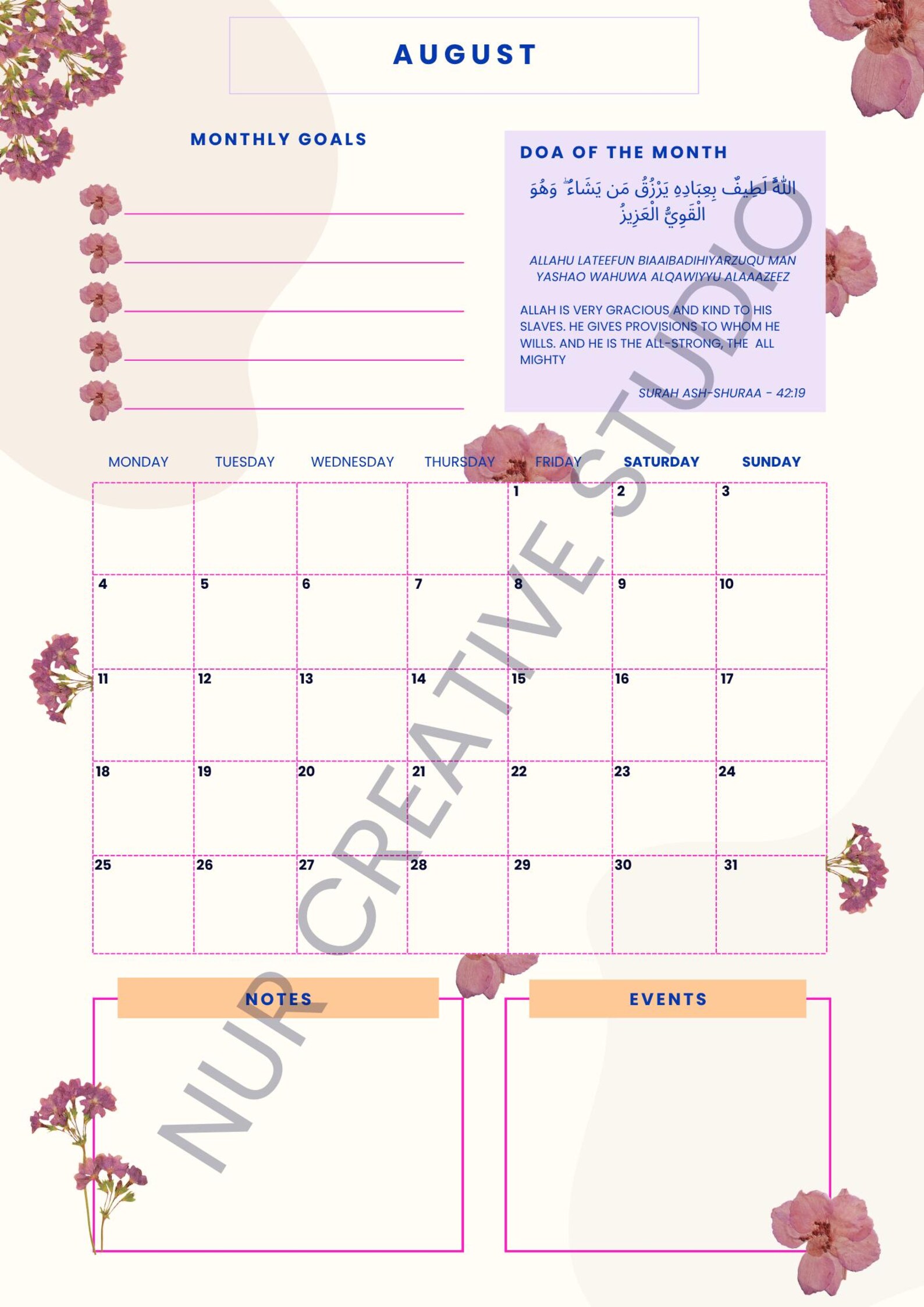 2025 Islamic Monthly Planner | Printable PDF | Muslim Planner | Digital ...