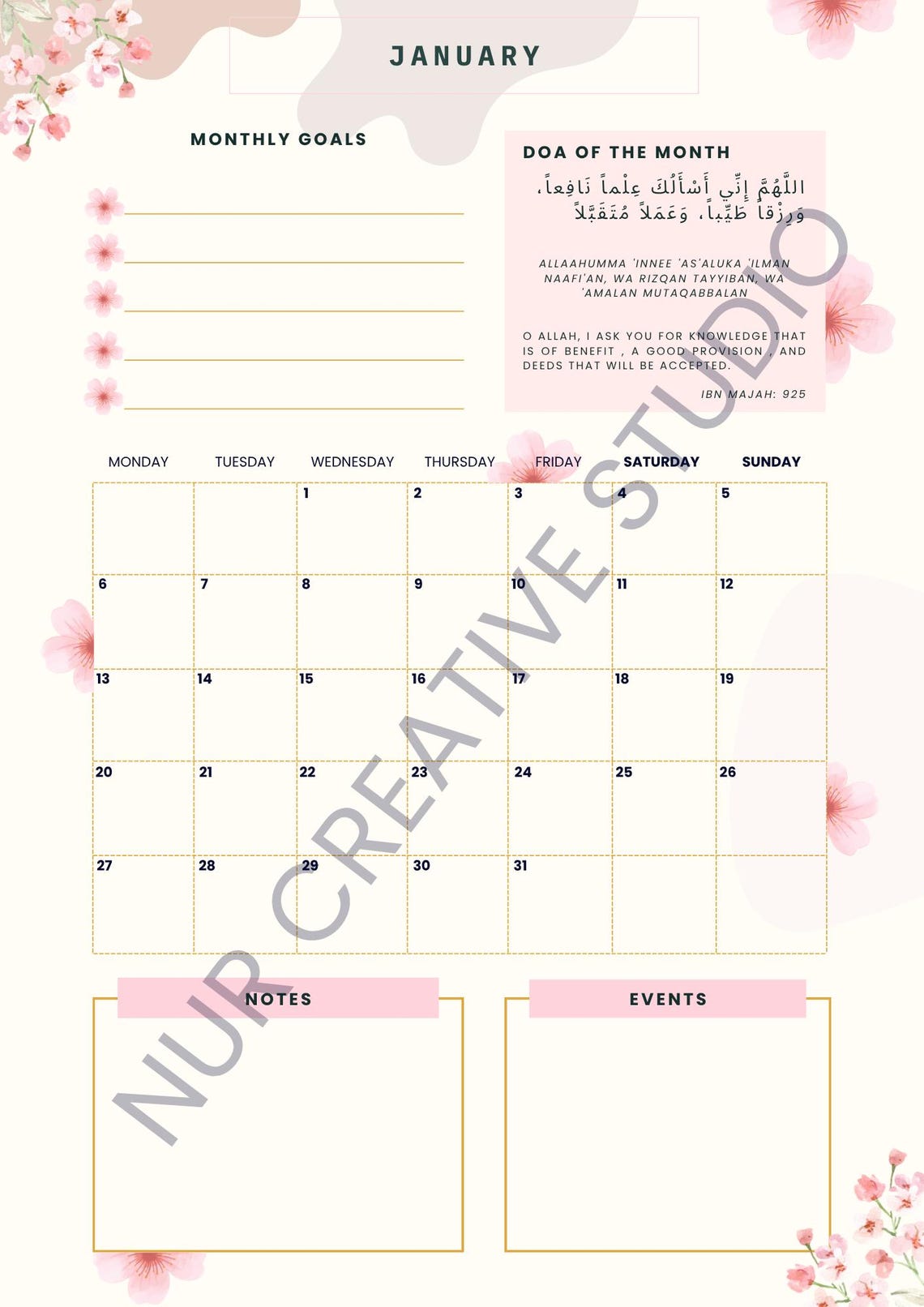 2025 Islamic Monthly Planner | Printable PDF | Muslim Planner | Digital ...