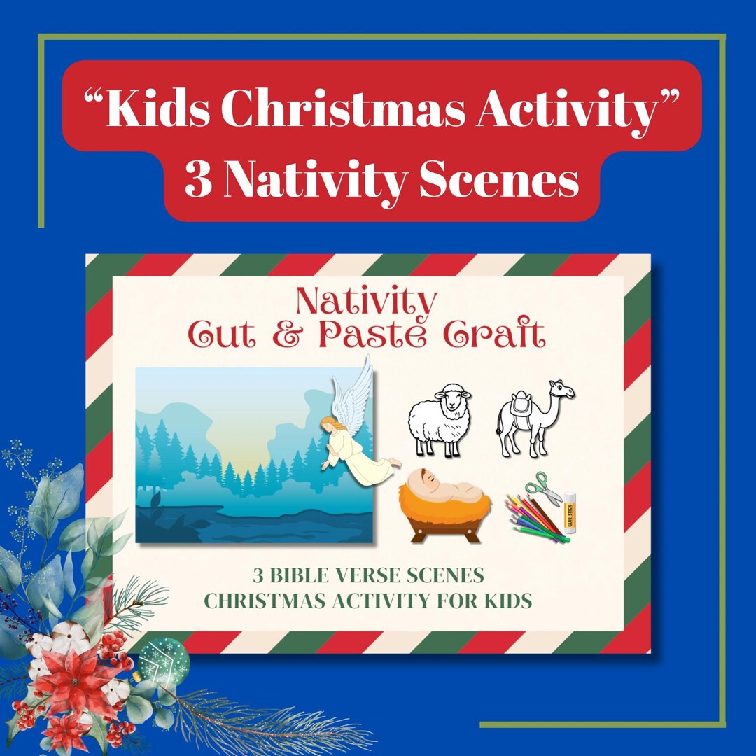 Nativity Cut and Paste Craft for Kids | Christmas Activity | 3 Bible ...