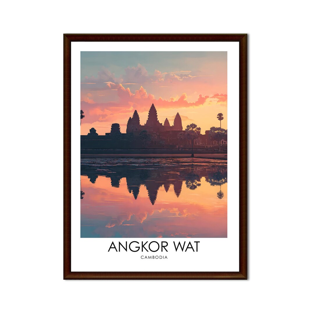 Angkor Wat Wall Art Print | Siem Reap & Cambodia Travel Poster, A4 ...