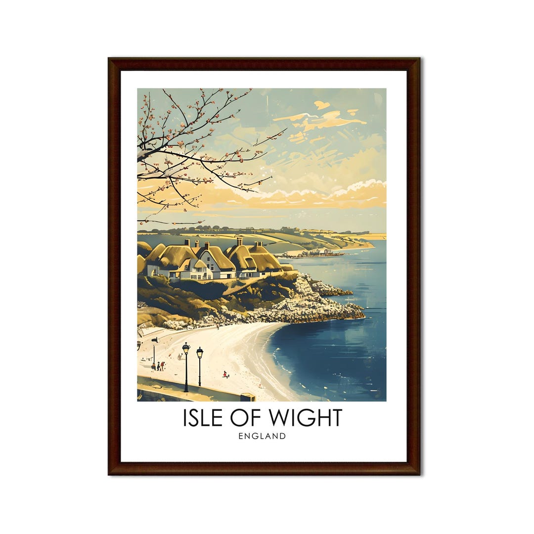 Isle of Wight Wall Art Print | English Coastal Travel Poster, A4 ...