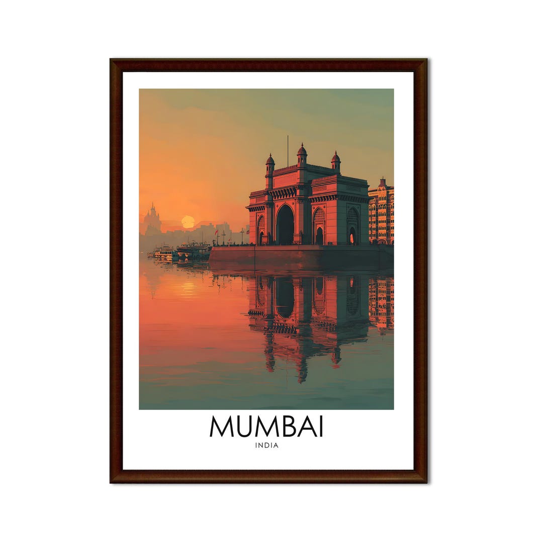 Mumbai India Print, Gateway of India Wall Art, Bombay Poster ...
