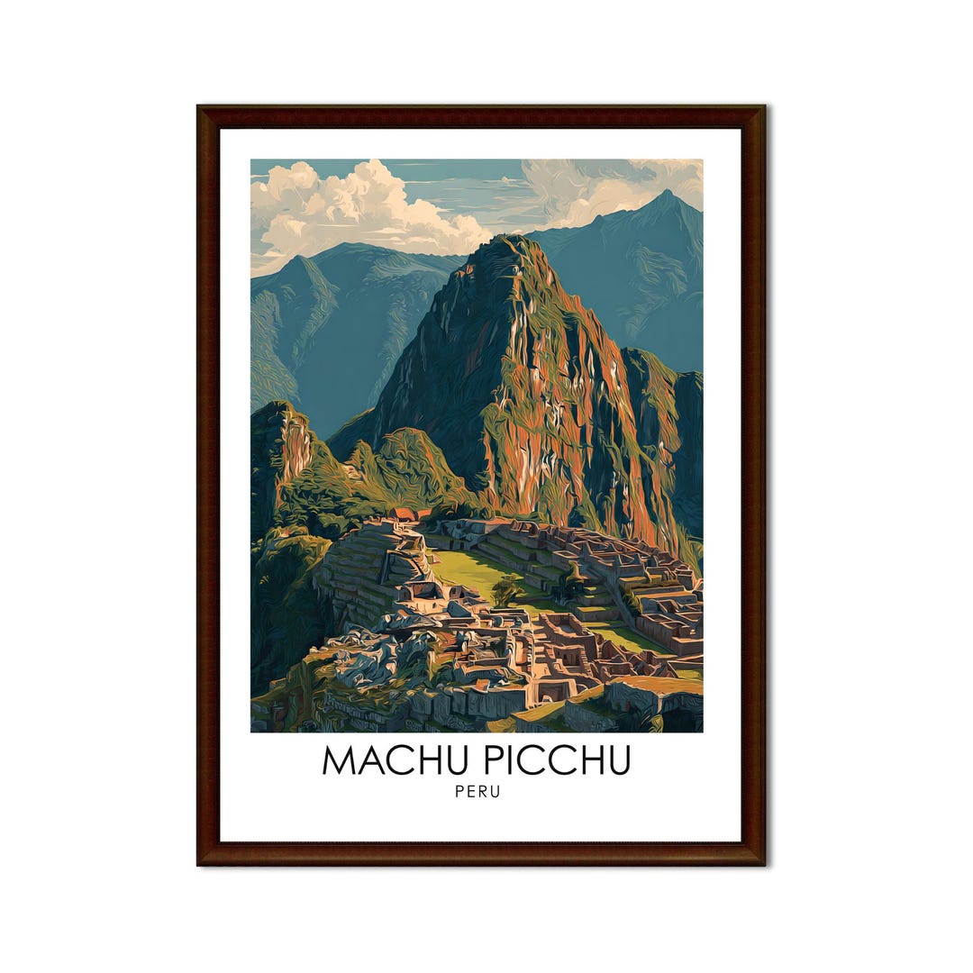 Machu Picchu Wall Art Print | Peru Andes Mountains Travel Poster, A4 ...