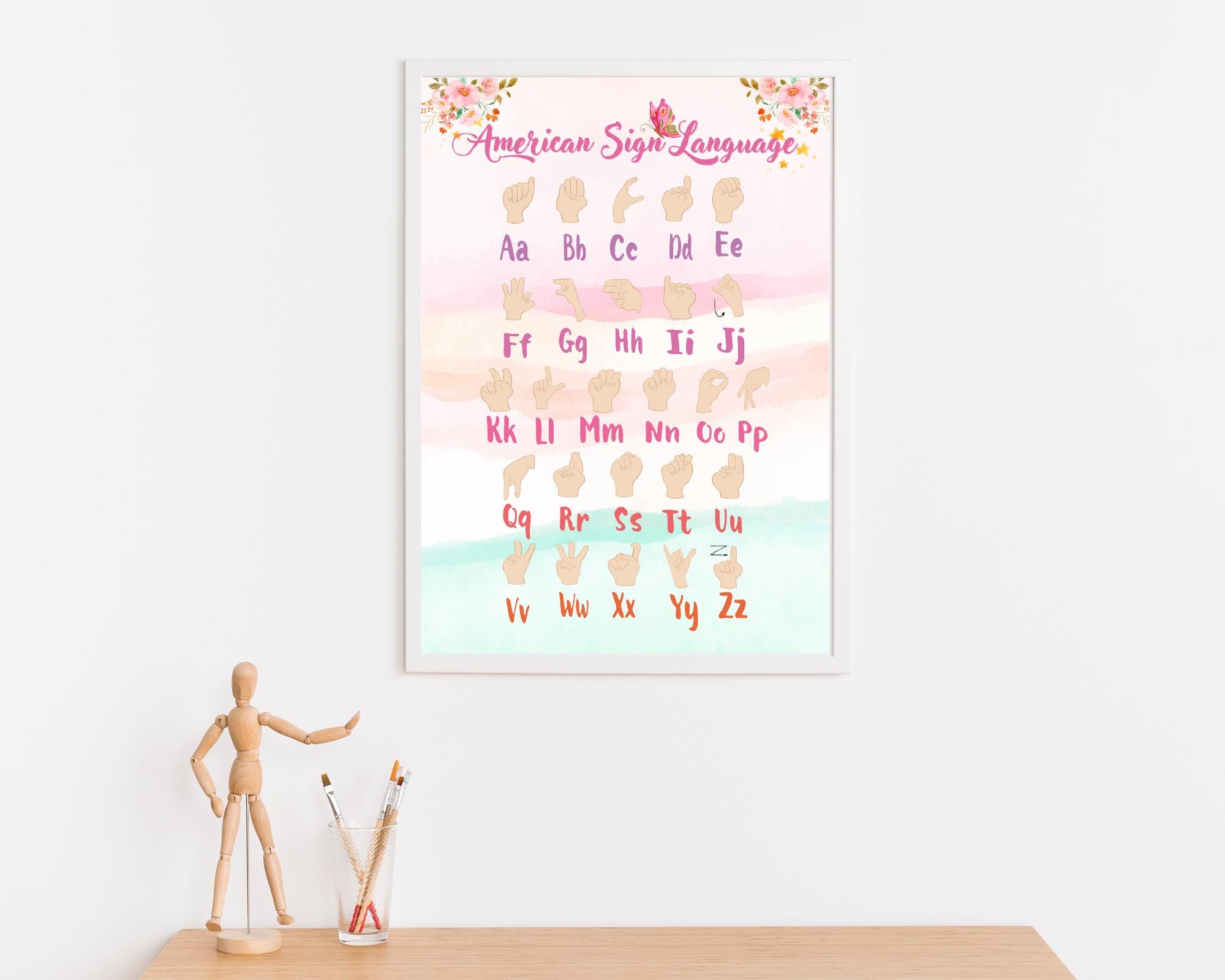 ASL Alphabet Poster | Printable American Sign Language Chart | PDF ...