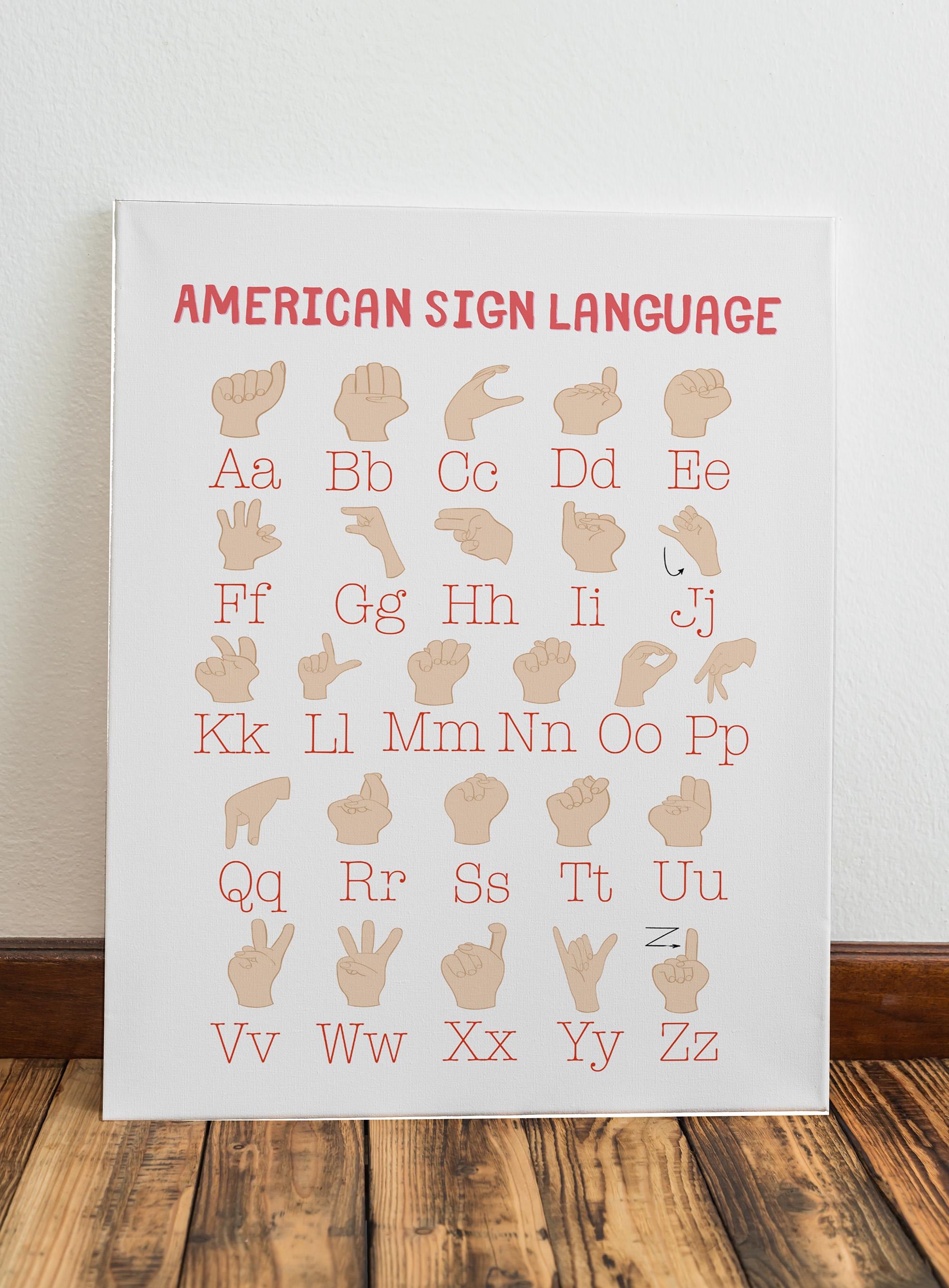 ASL Alphabet Poster: American Sign Language Chart (digital Download) - Etsy