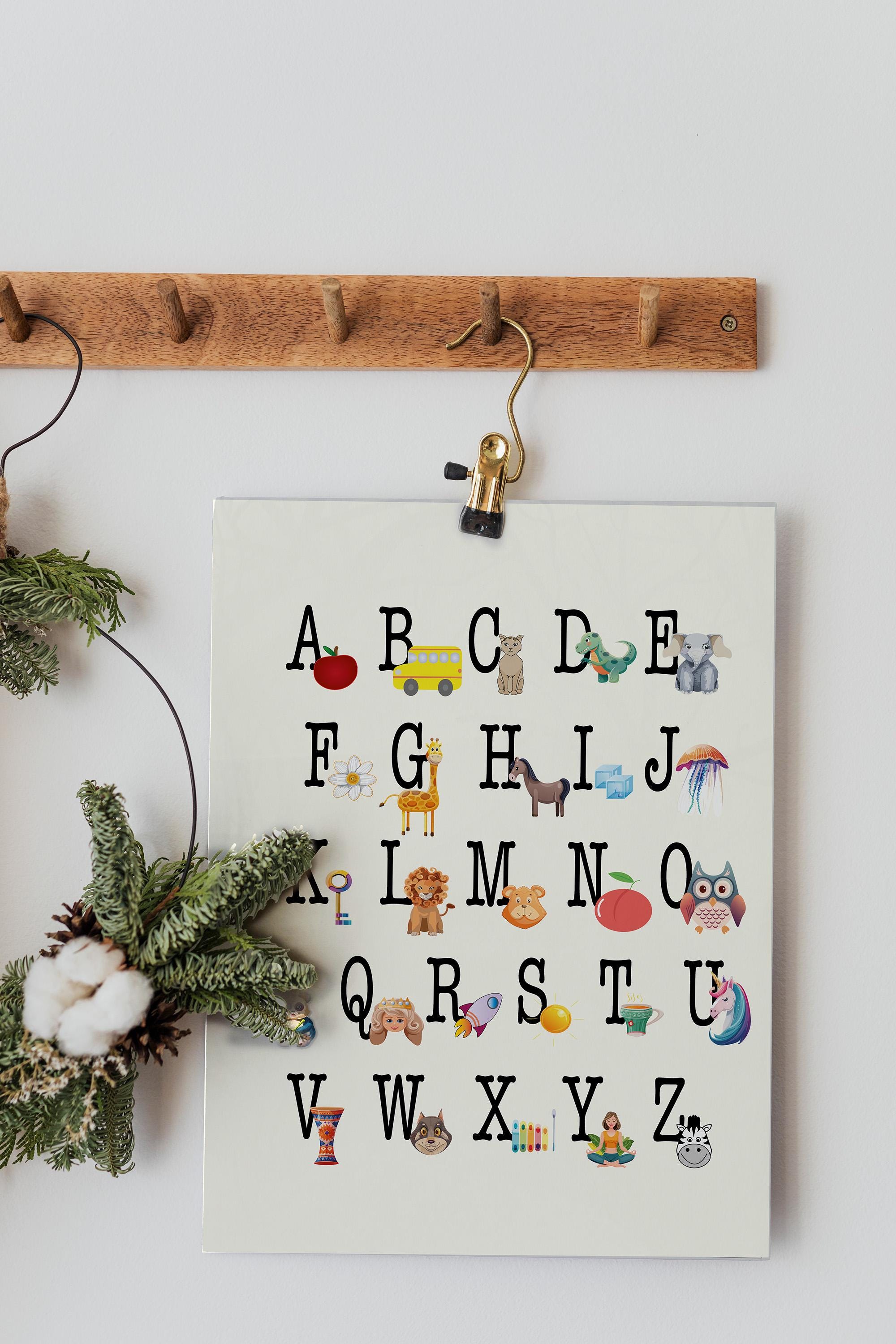 ABC Alphabet Animal Poster: Kids Room Educational Wall Art (digital ...