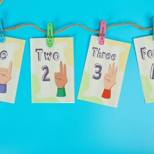 American Sign Language (ASL) 1-10 Numbers Flashcard Set – Digital ...