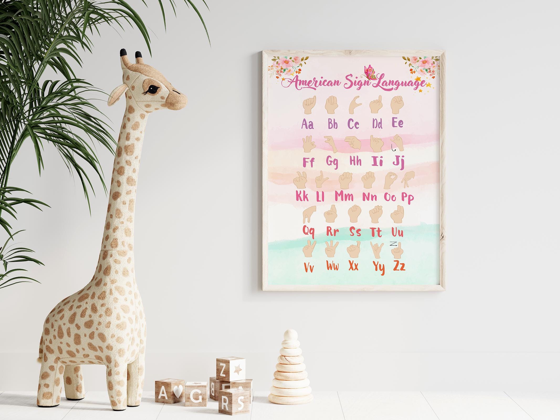 ASL Alphabet Chart | American Sign Language Poster PDF PNG | Printable ...