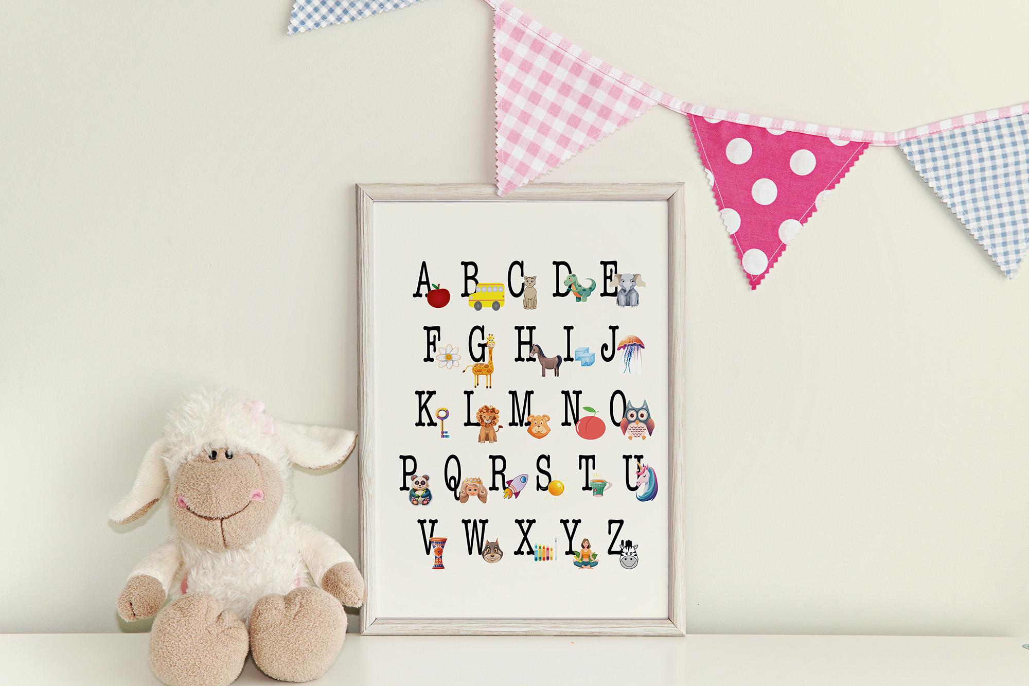 ABC Alphabet Wall Art – Printable Educational Poster for Kids – Toddler ...