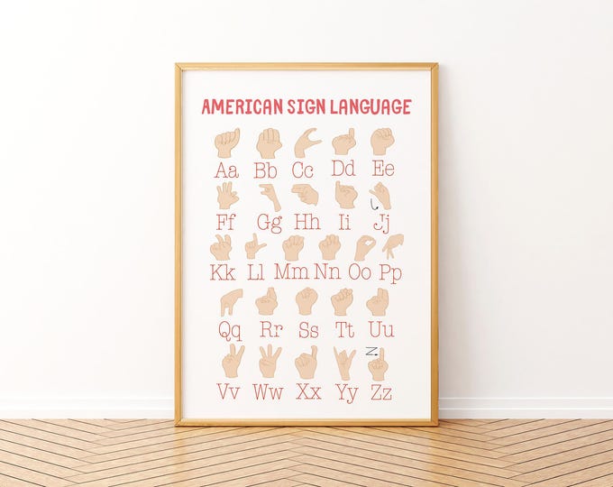 American Sign Language ASL Knowledge Poster - Educational Wall Art ...
