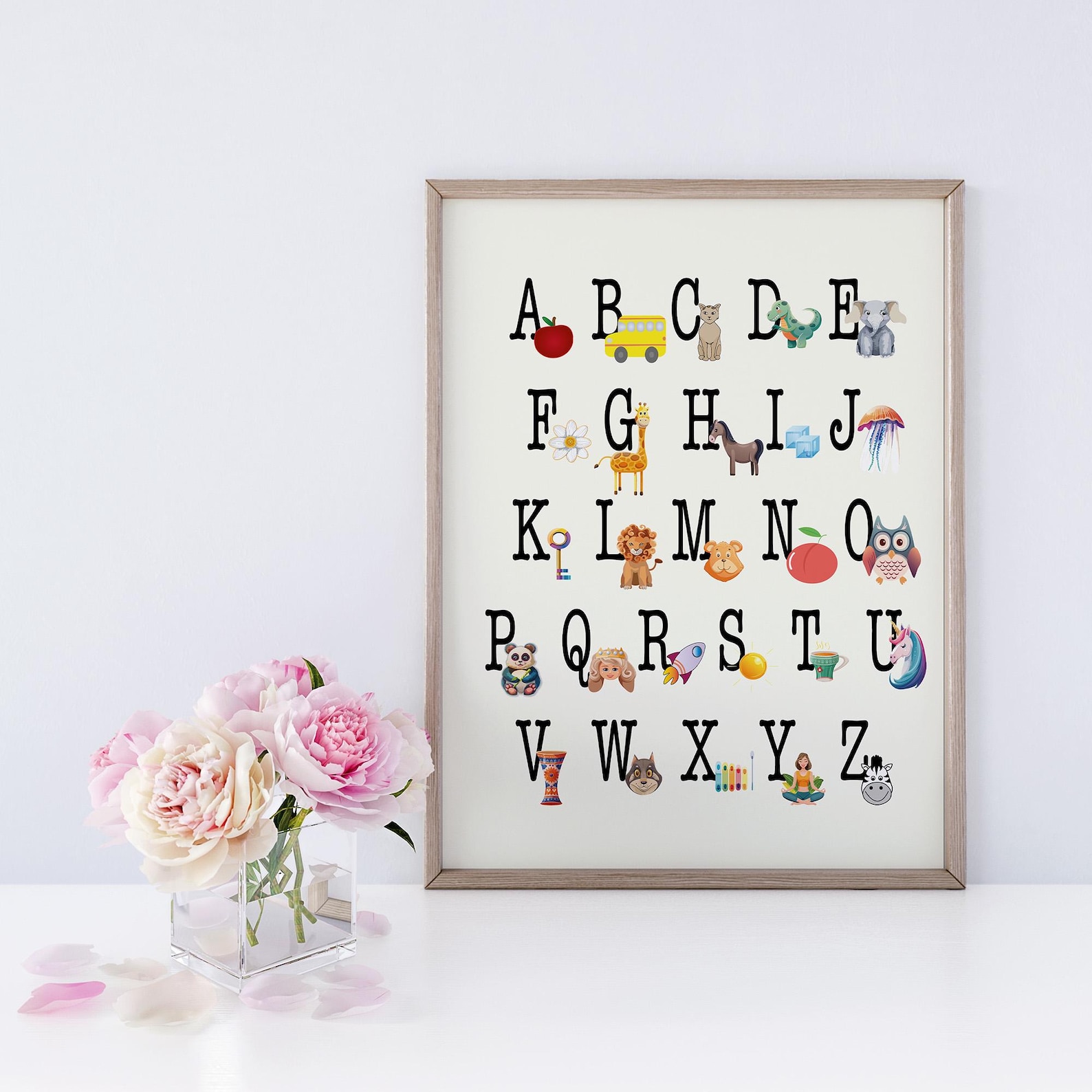 ABC Alphabet Wall Art – Printable Educational Poster for Kids – Toddler ...