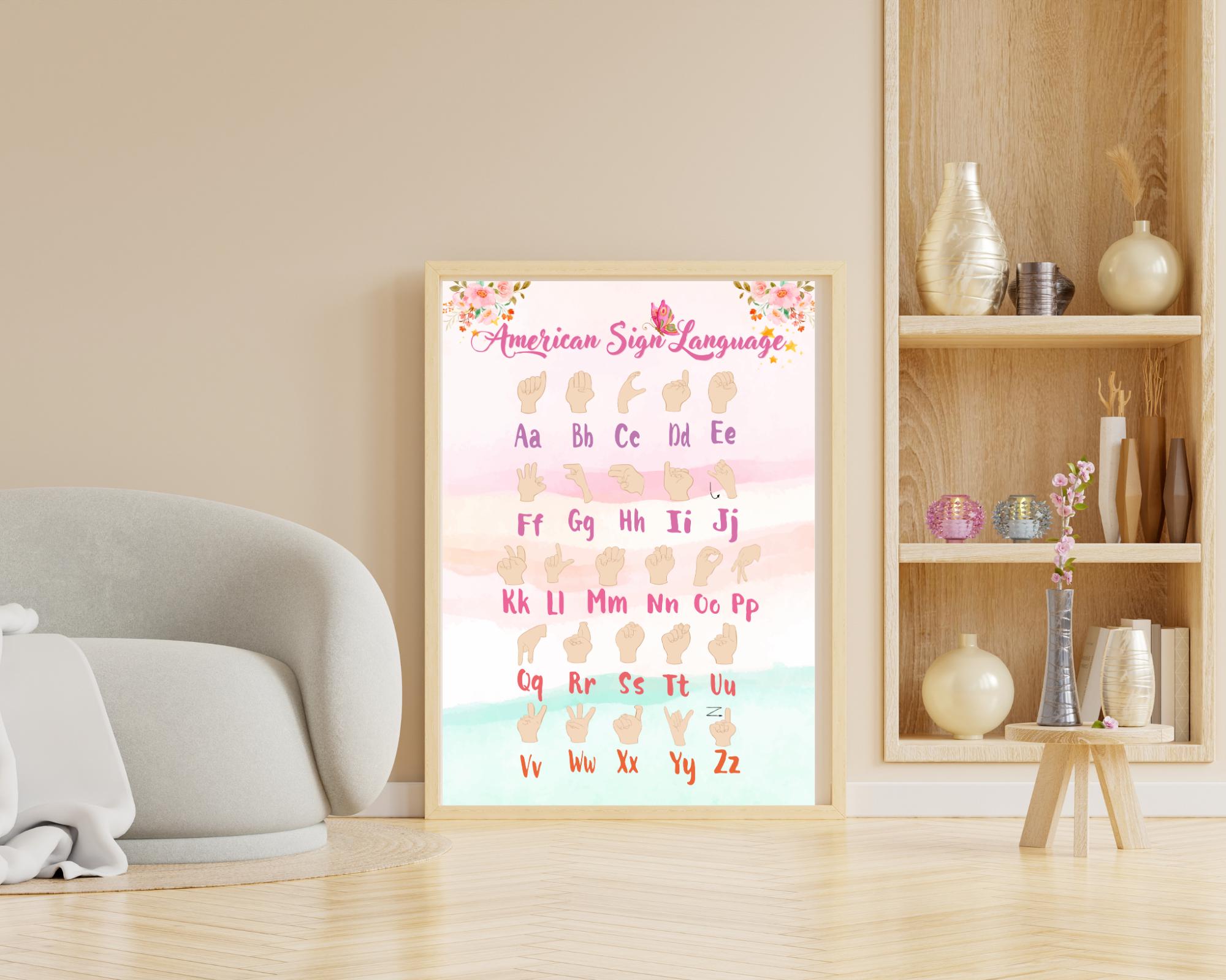 ASL Alphabet Poster | Printable American Sign Language Chart | PDF ...