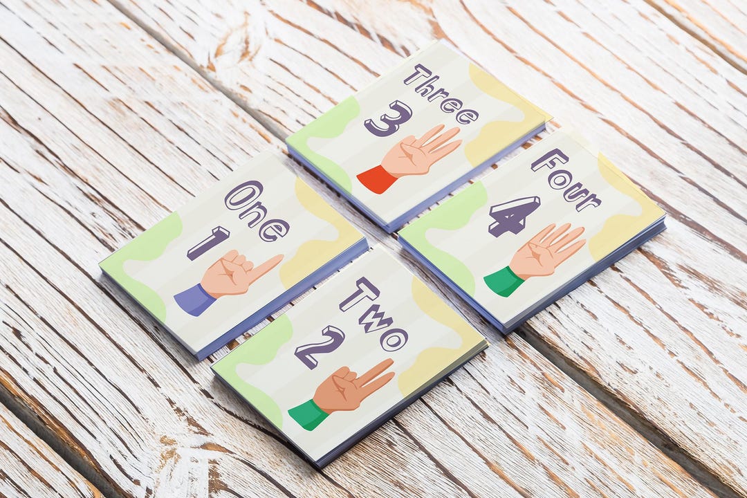 American Sign Language (ASL) 1-10 Numbers Flashcard Set – Digital ...