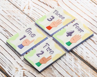 American Sign Language (ASL) 1-10 Numbers Flashcard Set – Digital ...