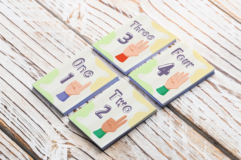 American Sign Language (ASL) 1-10 Numbers Flashcard Set – Digital ...