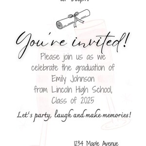 Custom Graduation Invitation | Class of 2025 Digital Invite | Editable ...