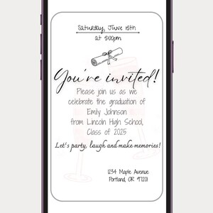 Custom Graduation Invitation | Class of 2025 Digital Invite | Editable ...