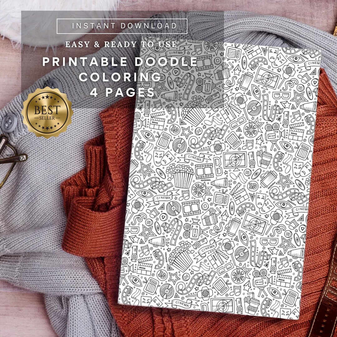 Doodle Coloring Pages Printable – A4 to A5 Cuttable Sheets | Fun ...