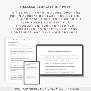 First Aid Inspection Checklist Printable | Workplace First Aid Kit ...