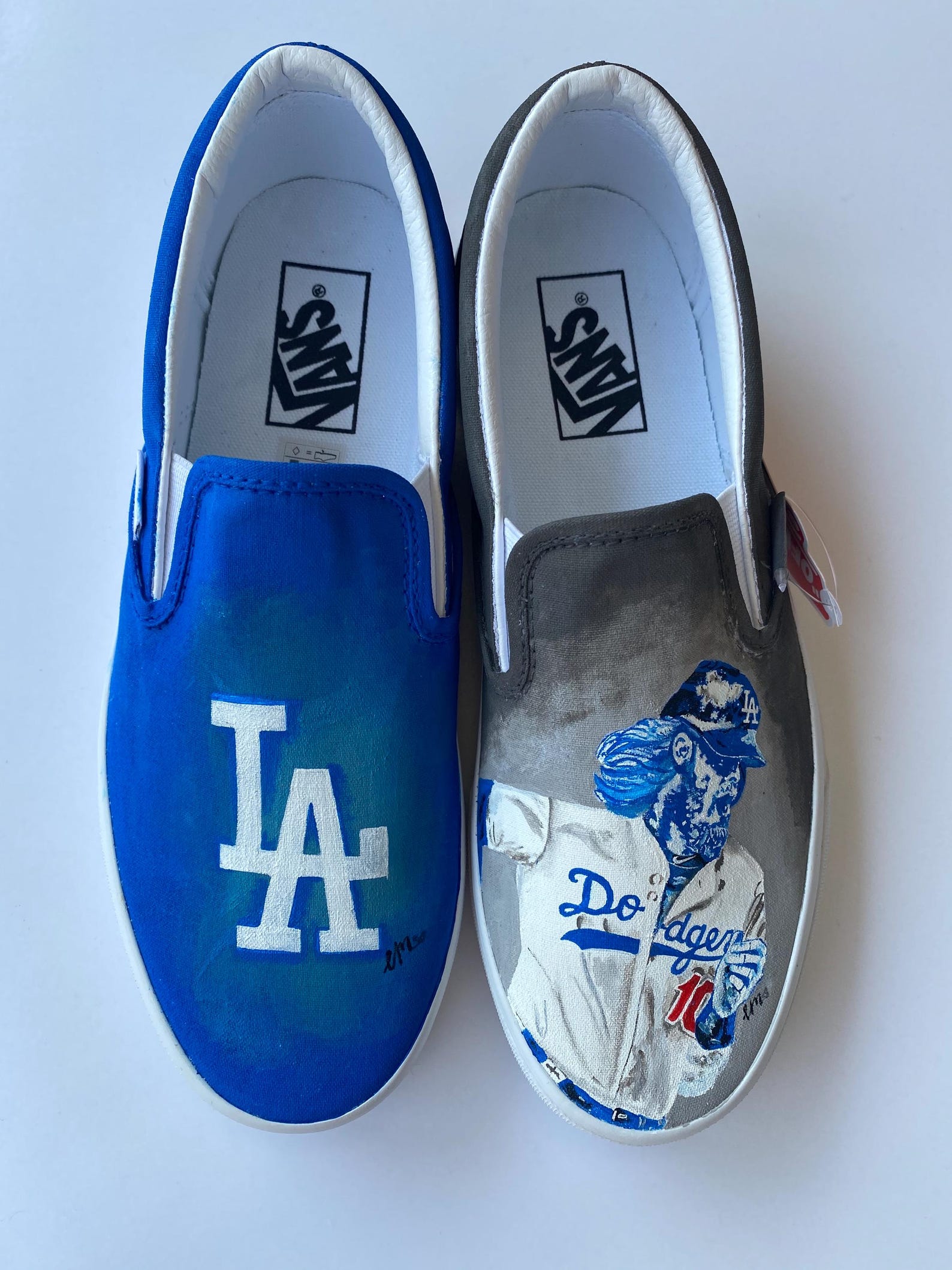 Hand Painted Vans Baseball Team Dodgers Shoes - Etsy