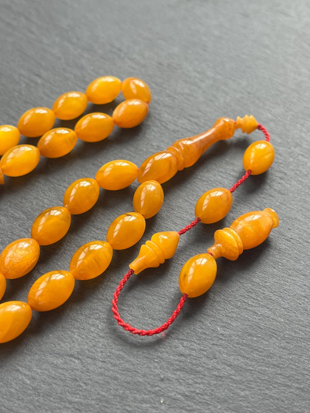 Handcrafted Faturan Islamic Prayer Beads | Amber Style Resin Tasbih ...